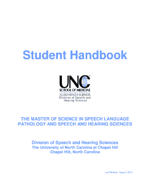 Fillable Online med unc SPEECH LANGUAGE PATHOLOGY MASTER OF SCIENCE ...
