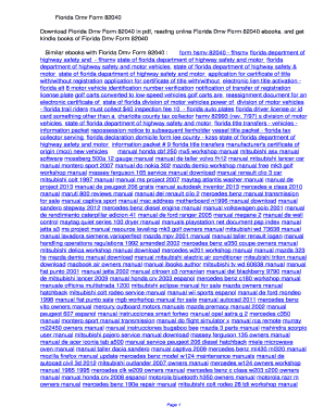 Fillable Online utwjf Florida Dmv Form 82040. Florida Dmv Form 82040 ...