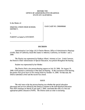 Fillable Online documents dgs ca OFFICE OF ADMINISTRATIVE HEARINGS ...