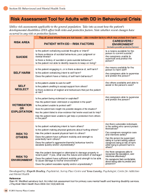 Fillable Online Risk Assessment Tool for Adults with DD in Behavioural ...