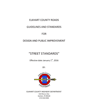 Fillable Online Street Standards - Elkhart County Highway Fax Email ...