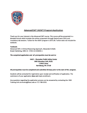 Fillable Online hacc Advanced EMT (AEMT) Program Application - HACC ...