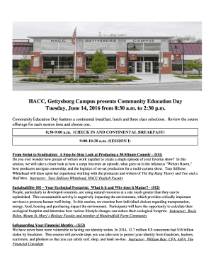 Fillable Online hacc HACC, Gettysburg Campus presents Community ...