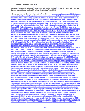 Fillable Online pefli S A Navy Application Form 2016. S A Navy ...