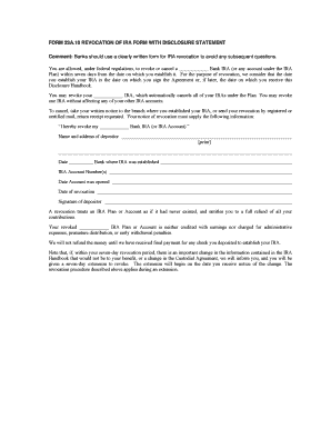 Fillable Online 10 REVOCATION OF IRA FORM WITH DISCLOSURE STATEMENT Fax ...