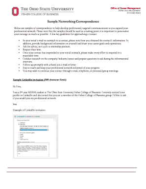Fillable Online Sample Networking Correspondence Fax Email Print ...