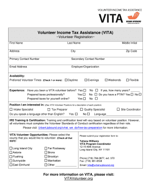 Fillable Online urbanupbound Volunteer Income Tax Assistance (VITA ...