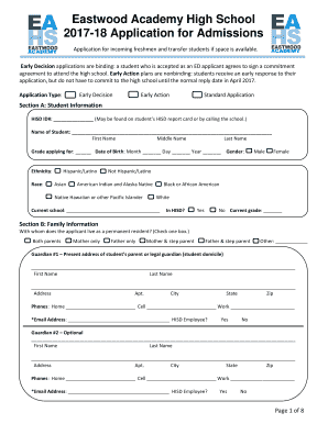 Fillable Online houstonisd Eastwood Academy High School 2017-18 ...