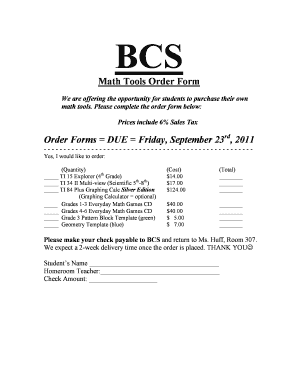 Fillable Online bcsonline Calculator Order Form - BCS Online Fax Email ...