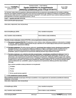 Fillable Online irs Form 14446 (PL) (Rev. 10-2016). Virtual VITA/TCE Taxpayer Consent (Polish ...