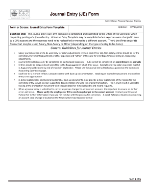 Fillable Online Journal Entry (JE) Form Fax Email Print - pdfFiller