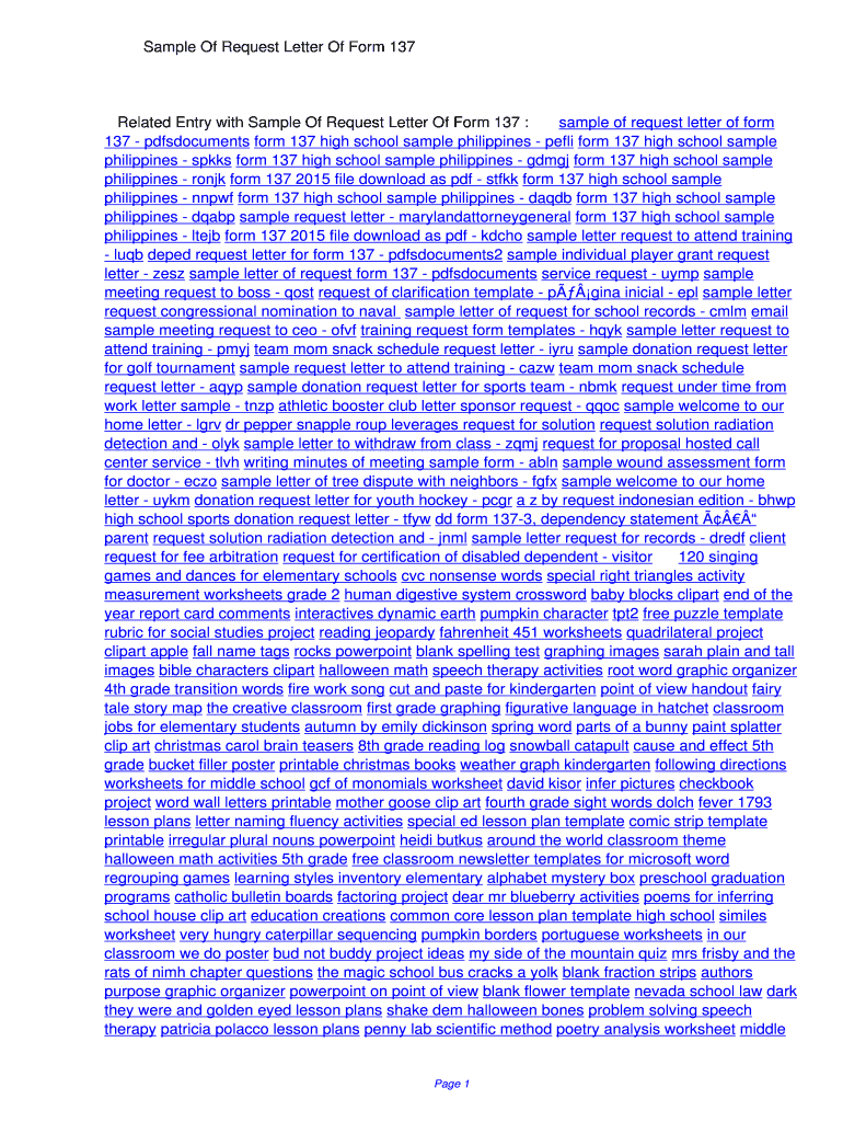 Fillable Online hedeo Sample Of Request Letter Of Form 137. Sample Of ...