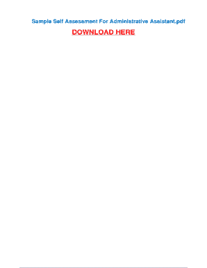 Fillable Online Sample Self Assessment For Administrative Assistant Fax ...