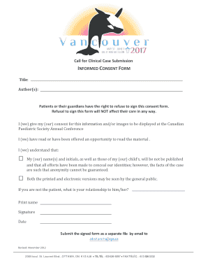 Fillable Online annualconference cps Patient consent form - CPS Annual ...