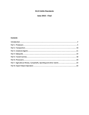 Fillable Online NLIS Cattle Standards Fax Email Print - pdfFiller