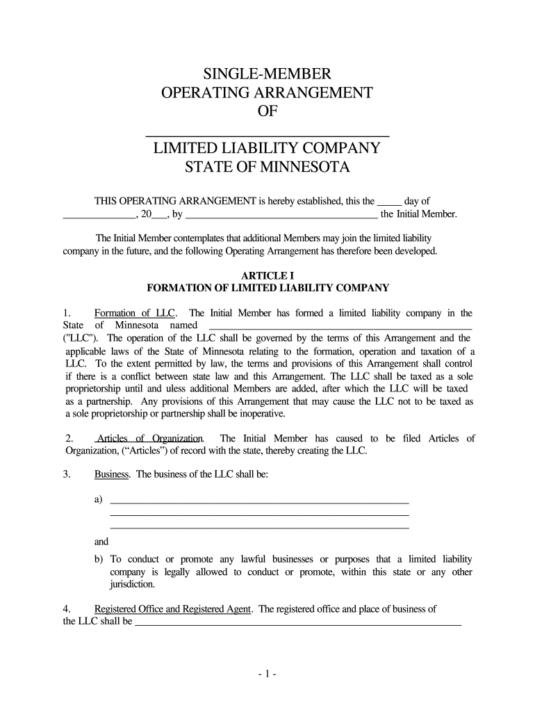 Manager Managed Llc Operating Agreement Minnesota Template Perunaxre