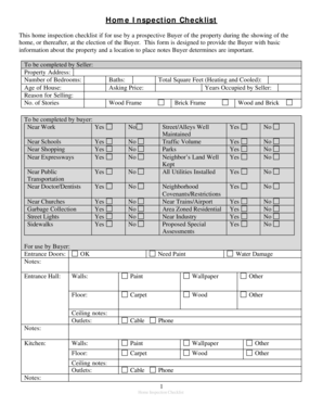 Wisconsin Buyer's Home Inspection Checklist - pdfFiller