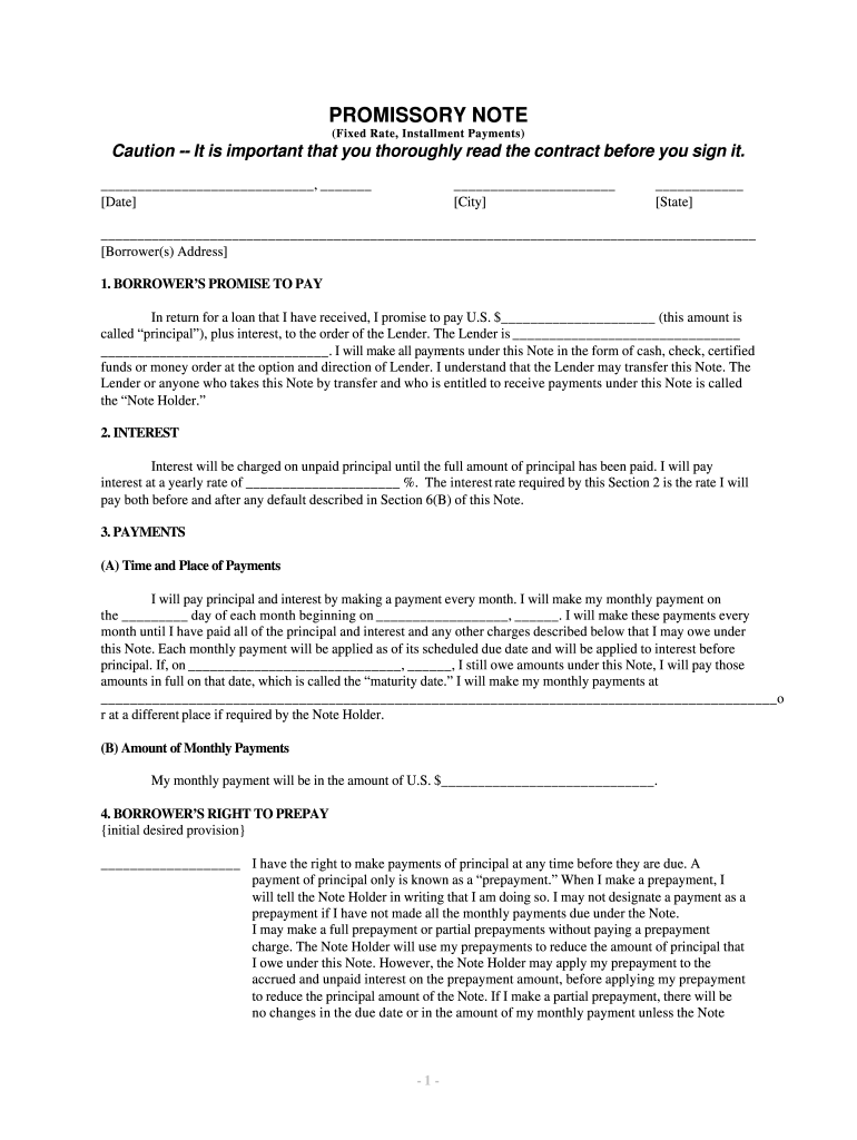 Free Promissory Note Template Arizona