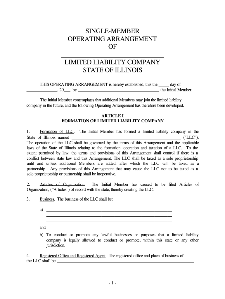 Free Illinois Llc Operating Agreement Template LLC Bible