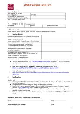 Fillable Online Overseas Travel Declaration form Fax Email Print ...