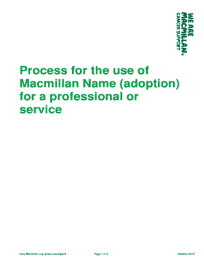 Fillable Online macmillan org Process for the use of Macmillan Name ...