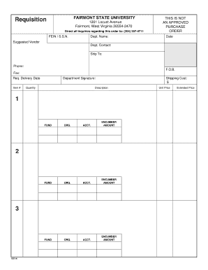 Fillable Online fairmontstate Use TAB key to move between fields when filling out form online ...