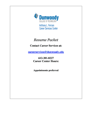 Fillable Online Resume Packet Fax Email Print - pdfFiller