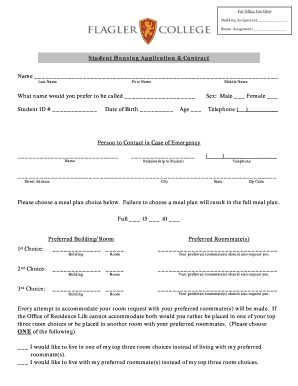 Fillable Online flagler Name What name would you prefer to be called ...