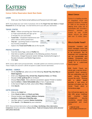 Fillable Online emich Travel Booking - emich Fax Email Print - pdfFiller