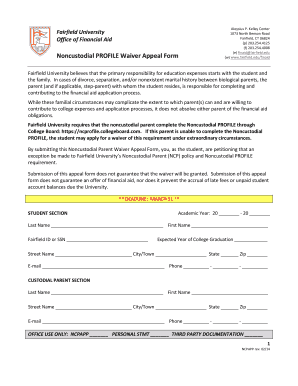 Fillable Online fairfield noncustodial waiver form fairfield university ...