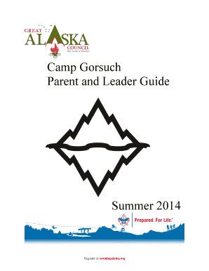 Fillable Online 2014 Gorsuch Leaders Guide - Great Alaska Council Fax ...