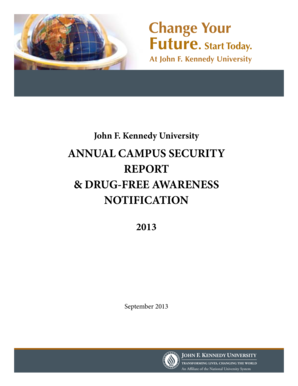 Fillable Online jfku 2013 Annual Security Report - John F. Kennedy ...