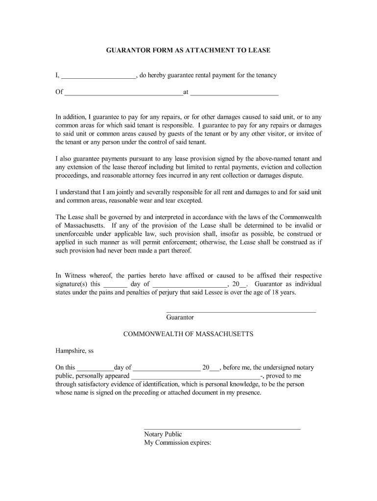 Guarantor Lease Filling Form Fill Online Printable Fillable Blank 