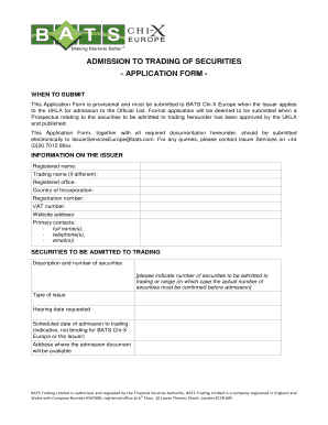 Fillable Online Application form - BATS Exchange Fax Email Print ...