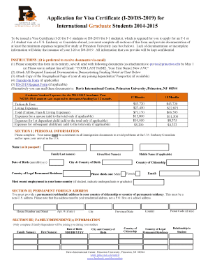 Fillable Online princeton princeton ds2019 form Fax Email Print - pdfFiller