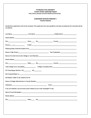 Fillable Online pittstate Download Application Form - Pittsburg State ...