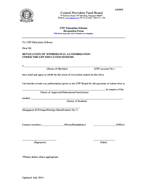 Fillable Online mycpf cpf gov Revocation Form - CPF Board - mycpf cpf ...