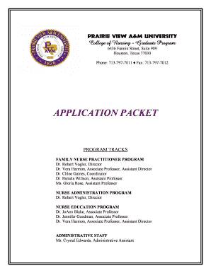 Fillable Online pvamu Graduate Program Packet2 - Prairie View A&M ...