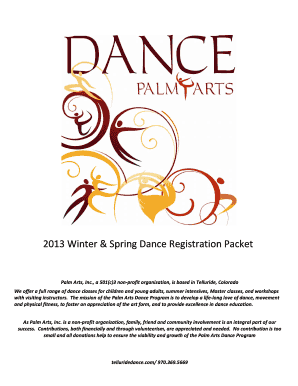 Fillable Online palm arts dance packet form Fax Email Print - pdfFiller