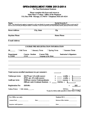 Fillable Online stmarys-ca OPEN ENROLLMENT PROGRAM Fax Email Print - pdfFiller