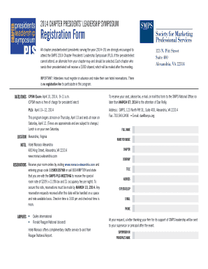 Fillable Online 2014 CHAPTER PRESIDENTS LEADERSHIP SYMPOSIUM ...