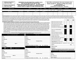 Fillable Online skidmore Saratoga Classic Entry Form Week I and II ...