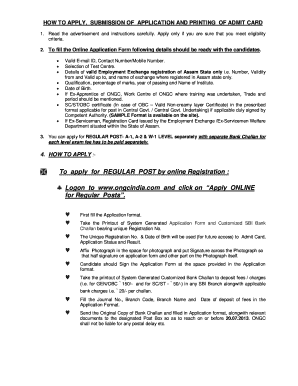 Fillable Online HOW TO APPLY, SUBMISSION OF APPLICATION AND PRINTING OF ...