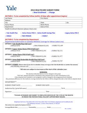 Fillable Online yale Yale Health Plan - yale Fax Email Print - pdfFiller