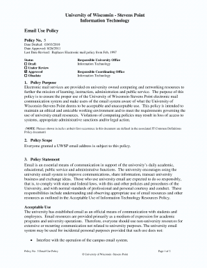 Fillable Online Email Use Policy Fax Email Print - pdfFiller