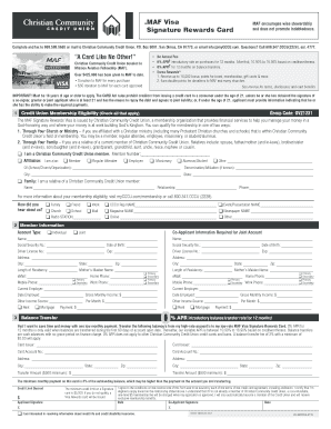 Fillable Online MAF Visa Signature Rewards Card - Christian Community ...