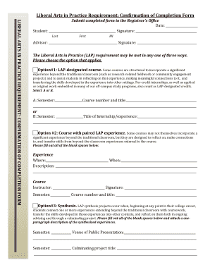 Fillable Online beloit (LAP) Completion Form - Beloit College Fax Email ...