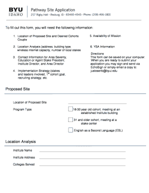 Fillable Online byui To fill out this form, you will need the following ...