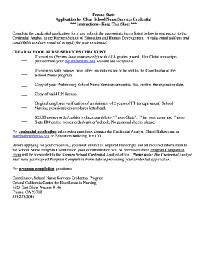 Fillable Online fresnostate Fresno State Application for Clear School ...