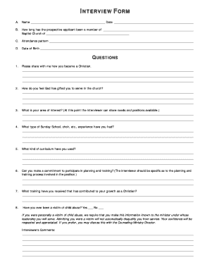 Fillable Online garymitchell Interview Form (pdf file) - Bivocational ...